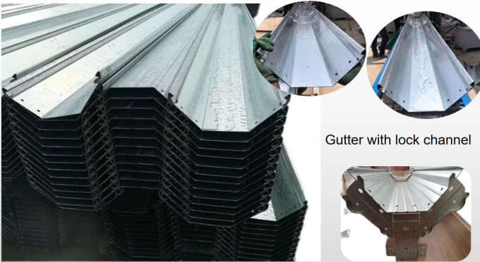 Stainless Steel Greenhouse Rain Gutter 304 Commercial Connection