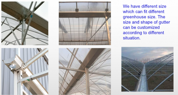 Stainless Steel Greenhouse Rain Gutter 304 Commercial Connection