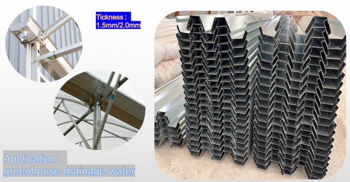 Stainless Steel Greenhouse Rain Gutter 304 Commercial Connection